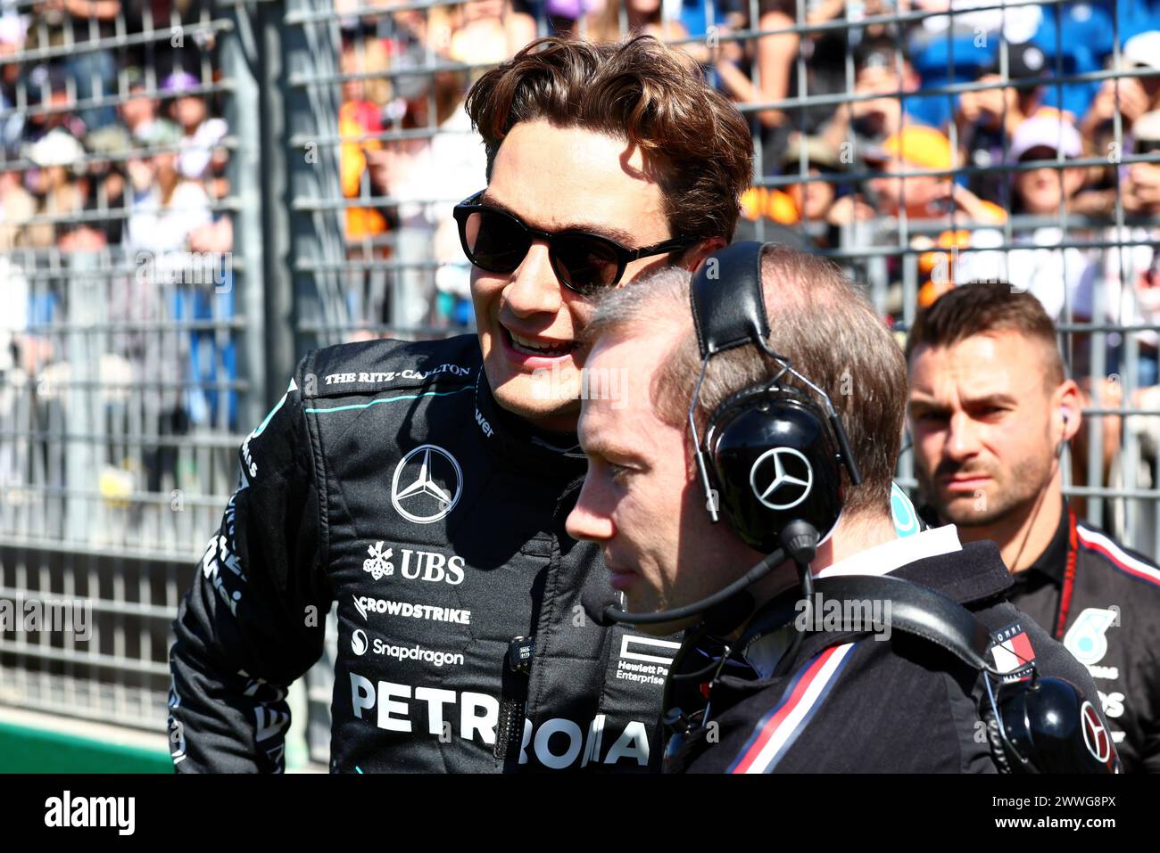 Melbourne, Australia. 24th Mar, 2024. George Russell (GBR) Mercedes AMG ...