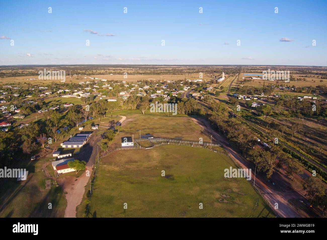 Aerial of Wallumbilla a rural town and locality in the Maranoa Region ...