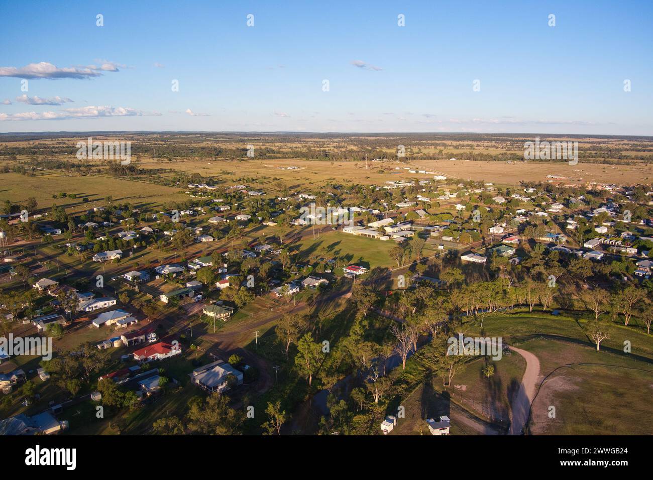 Aerial of Wallumbilla a rural town and locality in the Maranoa Region ...