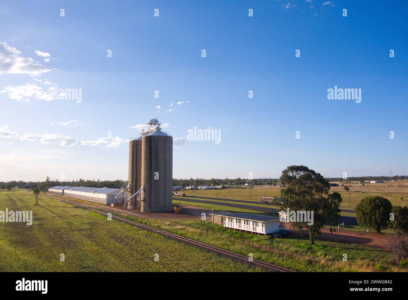 Aerial of Wallumbilla a rural town and locality in the Maranoa Region ...