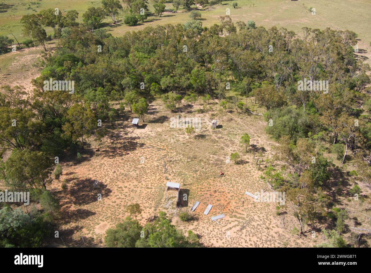 Aerial of Rasley State School closed in 1963 north of Wallumbilla a ...