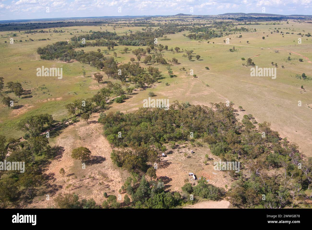 Aerial of Rasley State School closed in 1963 north of Wallumbilla a ...