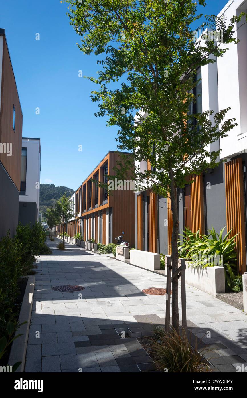 Pedestrian accessway in modern housing development, Wellington, North ...