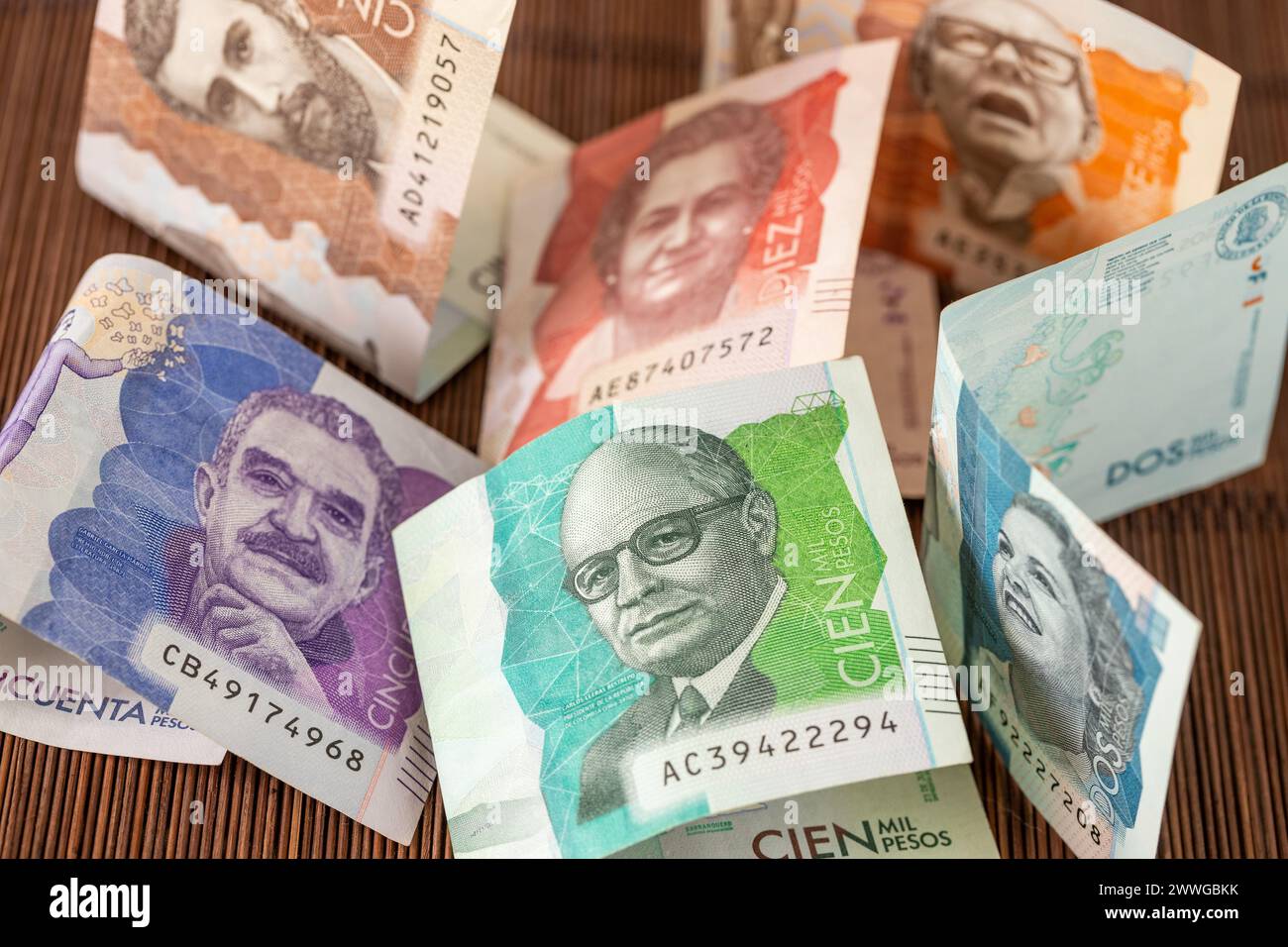Colombian money pesos bills banknotes hi-res stock photography and ...