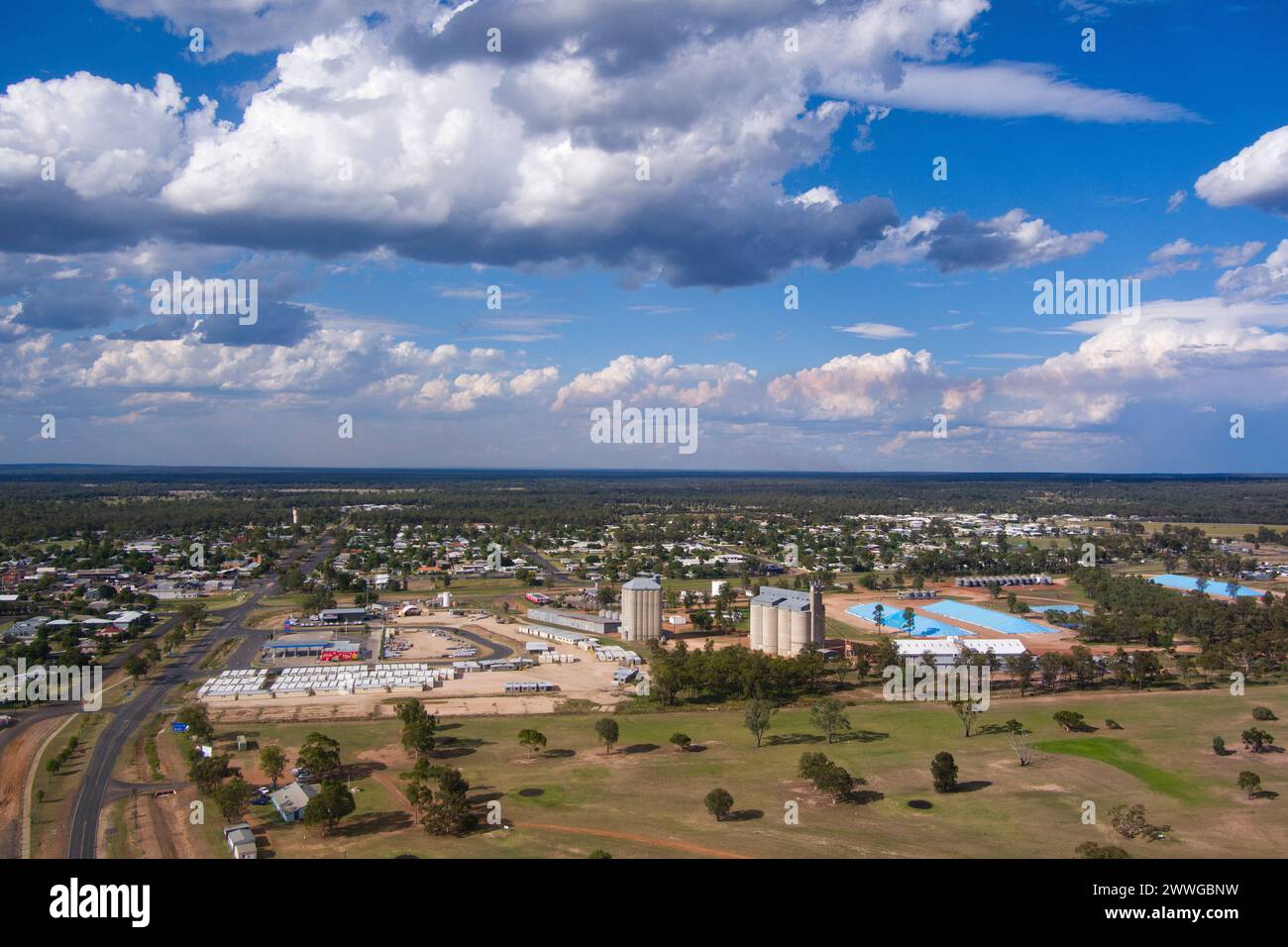 Aerial of Miles Queensland Australia Stock Photo - Alamy