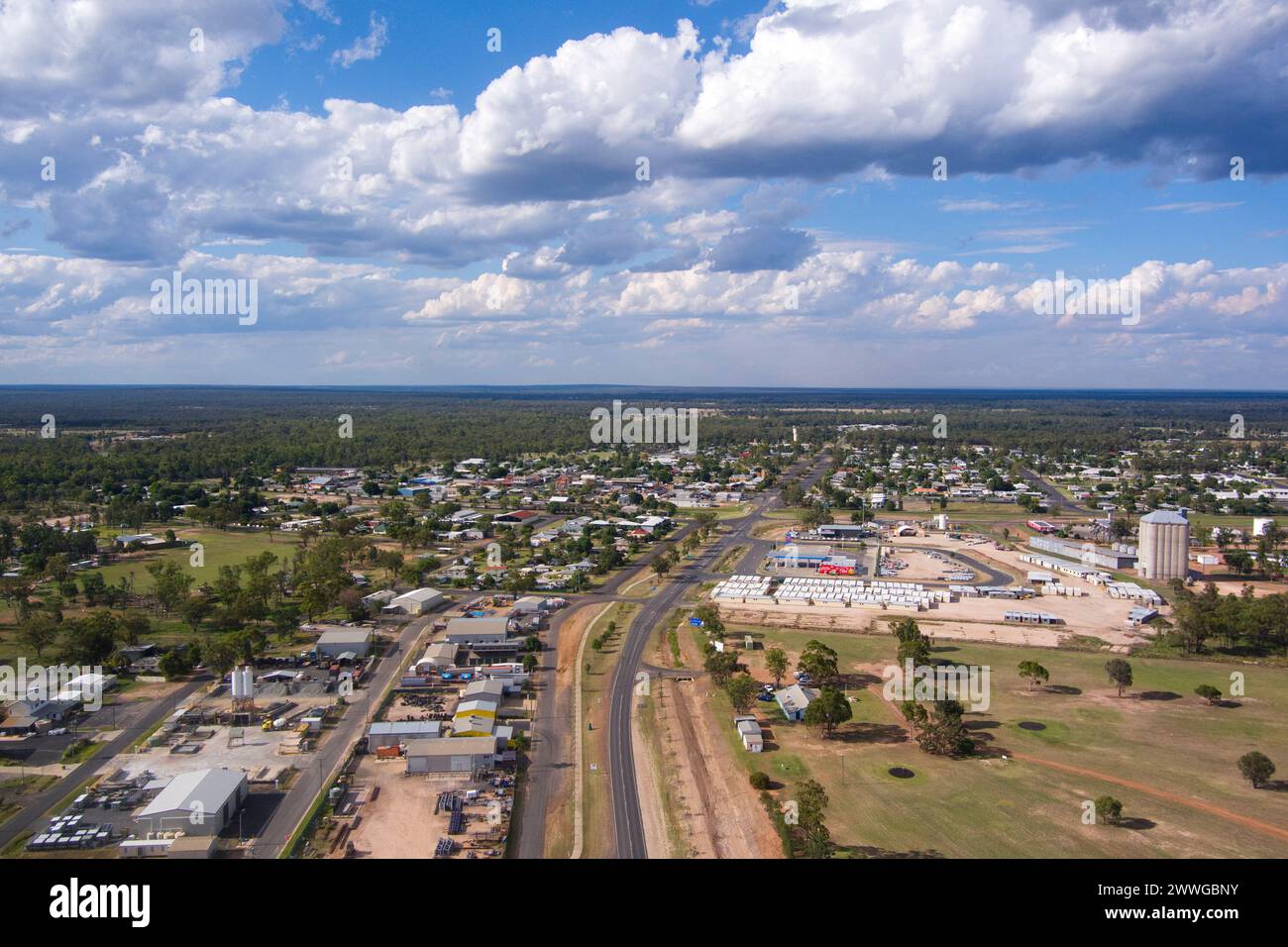 Aerial of Miles Queensland Australia Stock Photo - Alamy