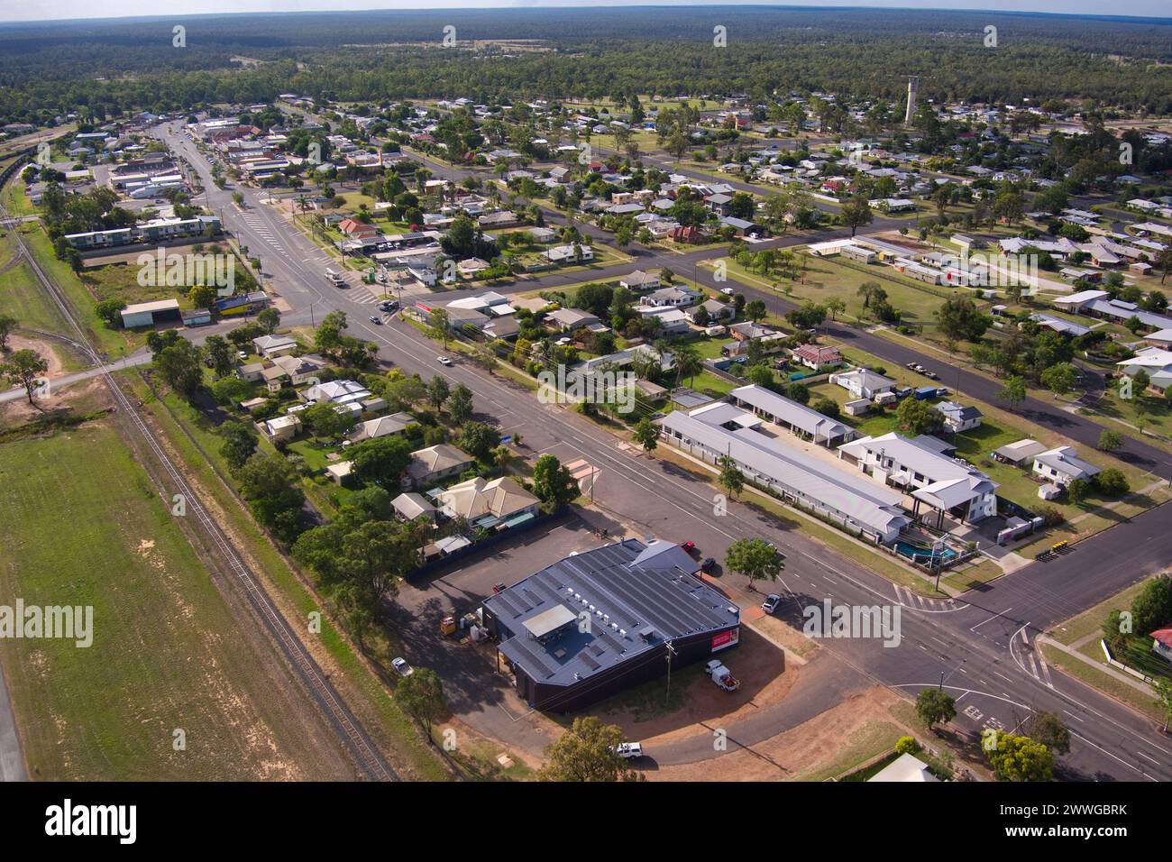 Aerial of Miles Queensland Australia Stock Photo - Alamy