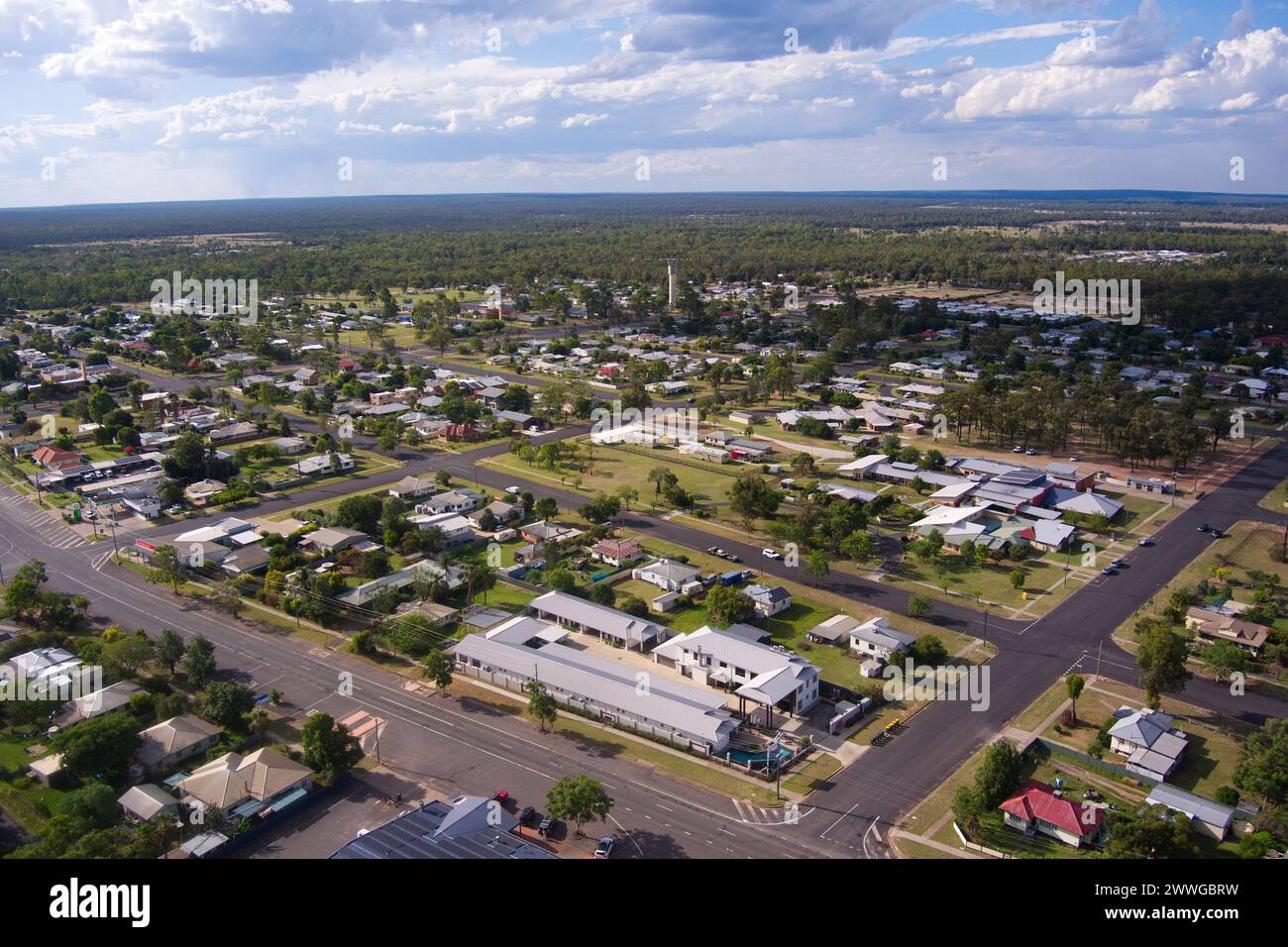 Aerial of Miles Queensland Australia Stock Photo - Alamy