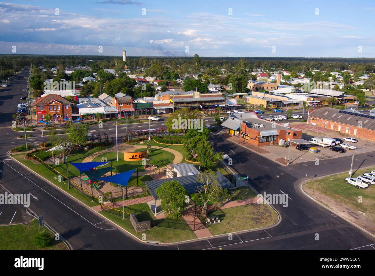 Aerial of ANZAC Park Miles Queensland Australia Stock Photo - Alamy