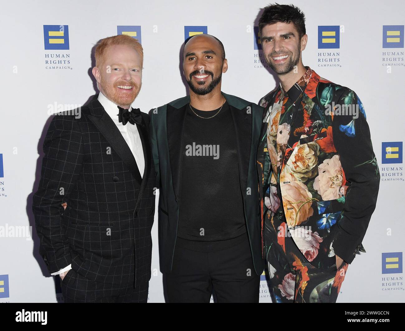 (L-R) Jesse Tyler Ferguson, Todd Hawkins, Justin Mikita at the Human ...
