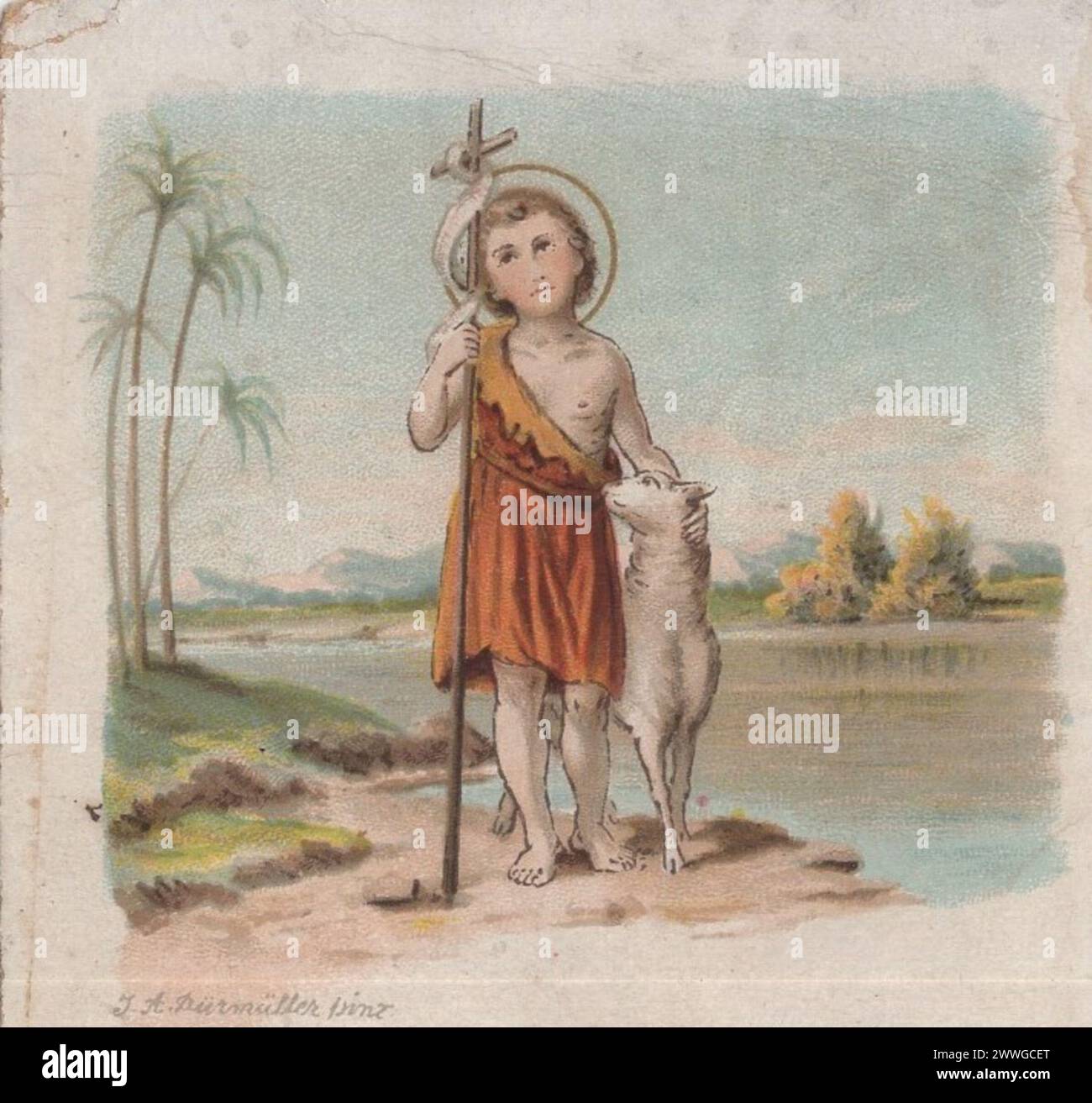 vintage holy card about the child Jesus with sheep. Glory 1890s -1910s ...