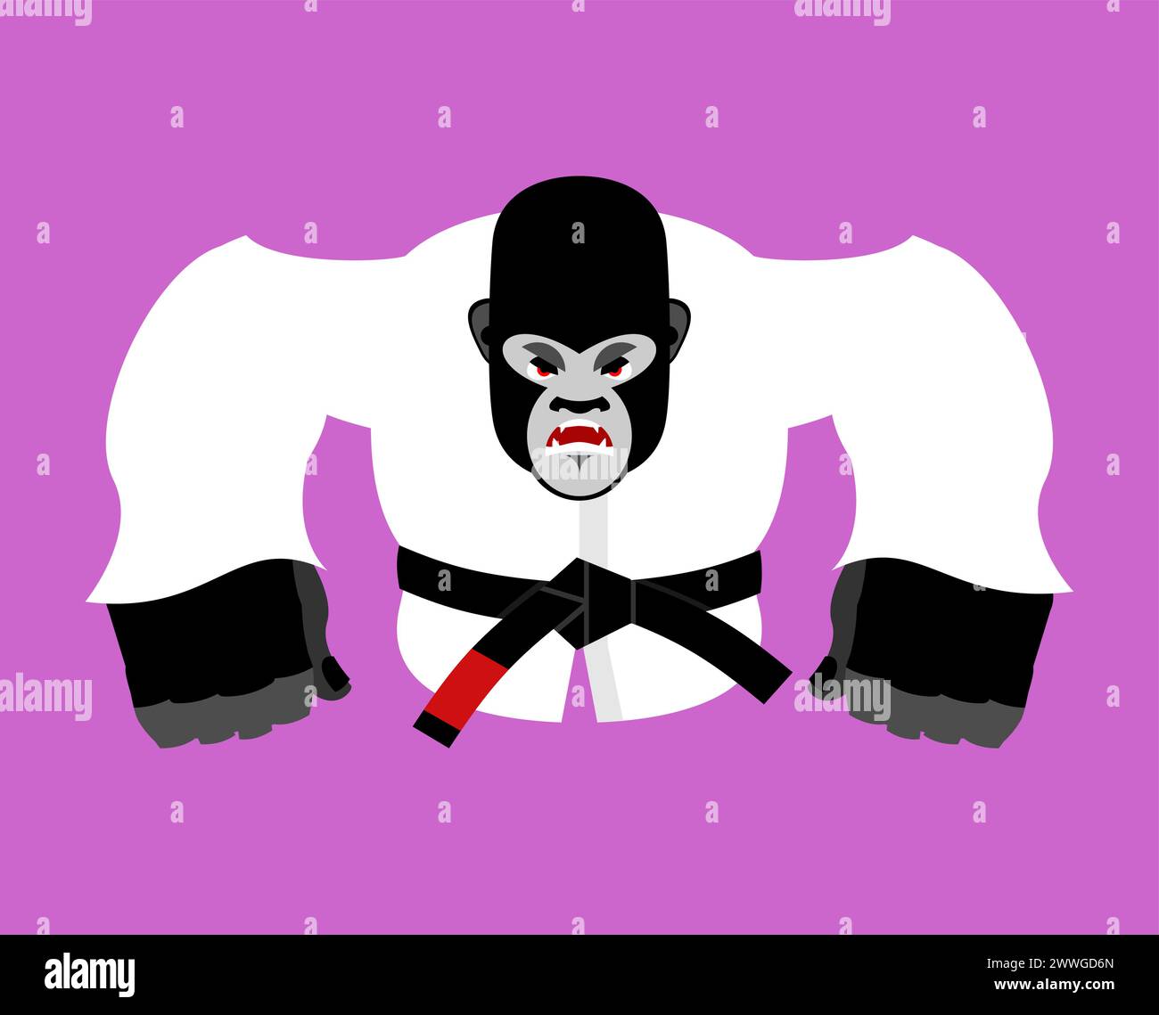 Gorilla in judo kimono. Karate Monkey mascot. Angry sport animal Stock Vector Image & Art - Alamy