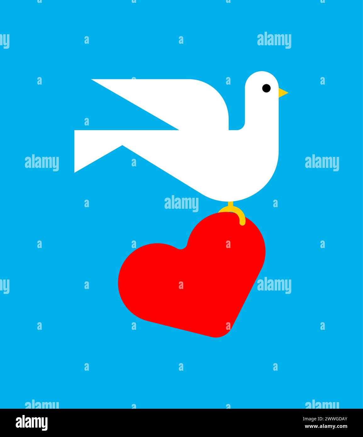 Dove and heart symbol of love sign Stock Vector Image & Art - Alamy