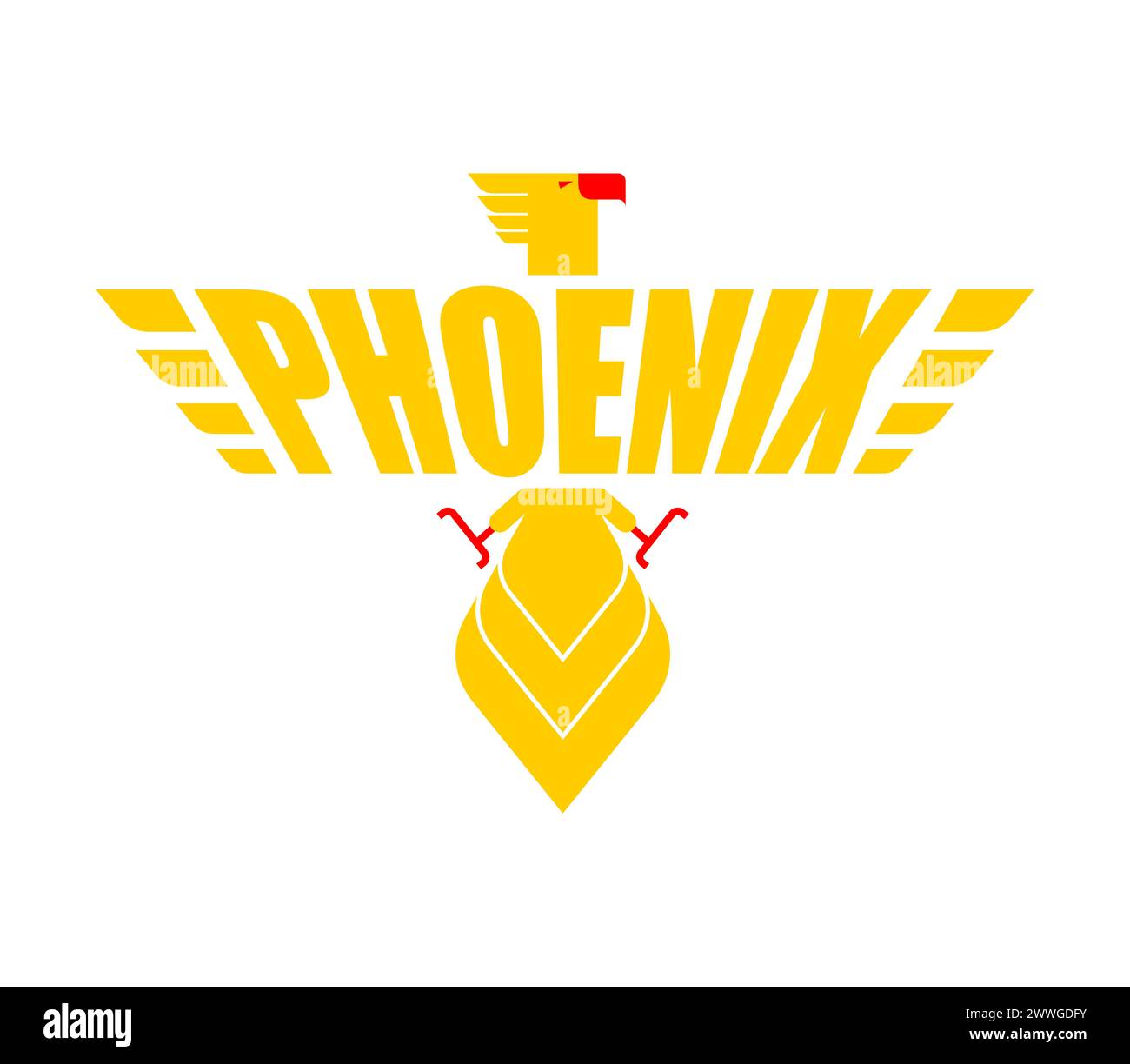 Phoenix Fire bird sign. Symbol of rebirth from the ashes Stock Vector ...