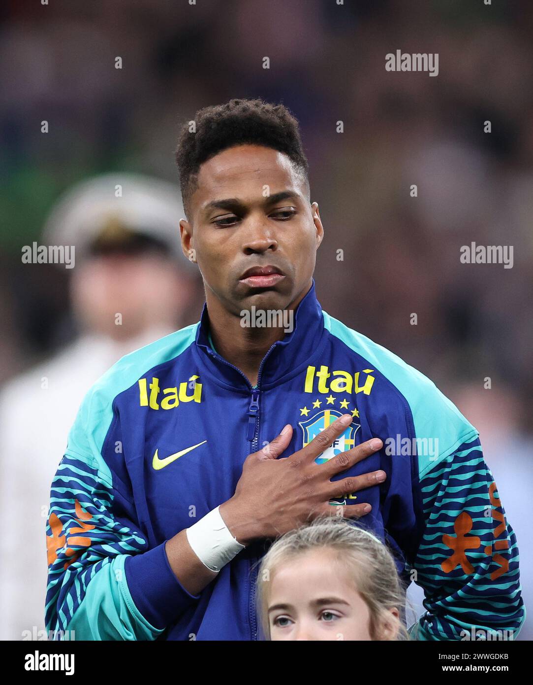 London, UK. 23rd Mar, 2024. Wendell of Brazil during the International ...