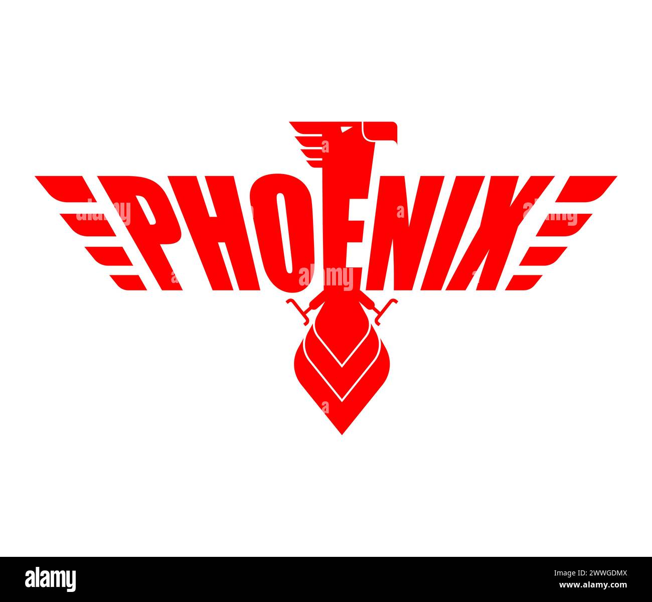 Phoenix Fire bird sign. Symbol of rebirth from the ashes Stock Vector ...