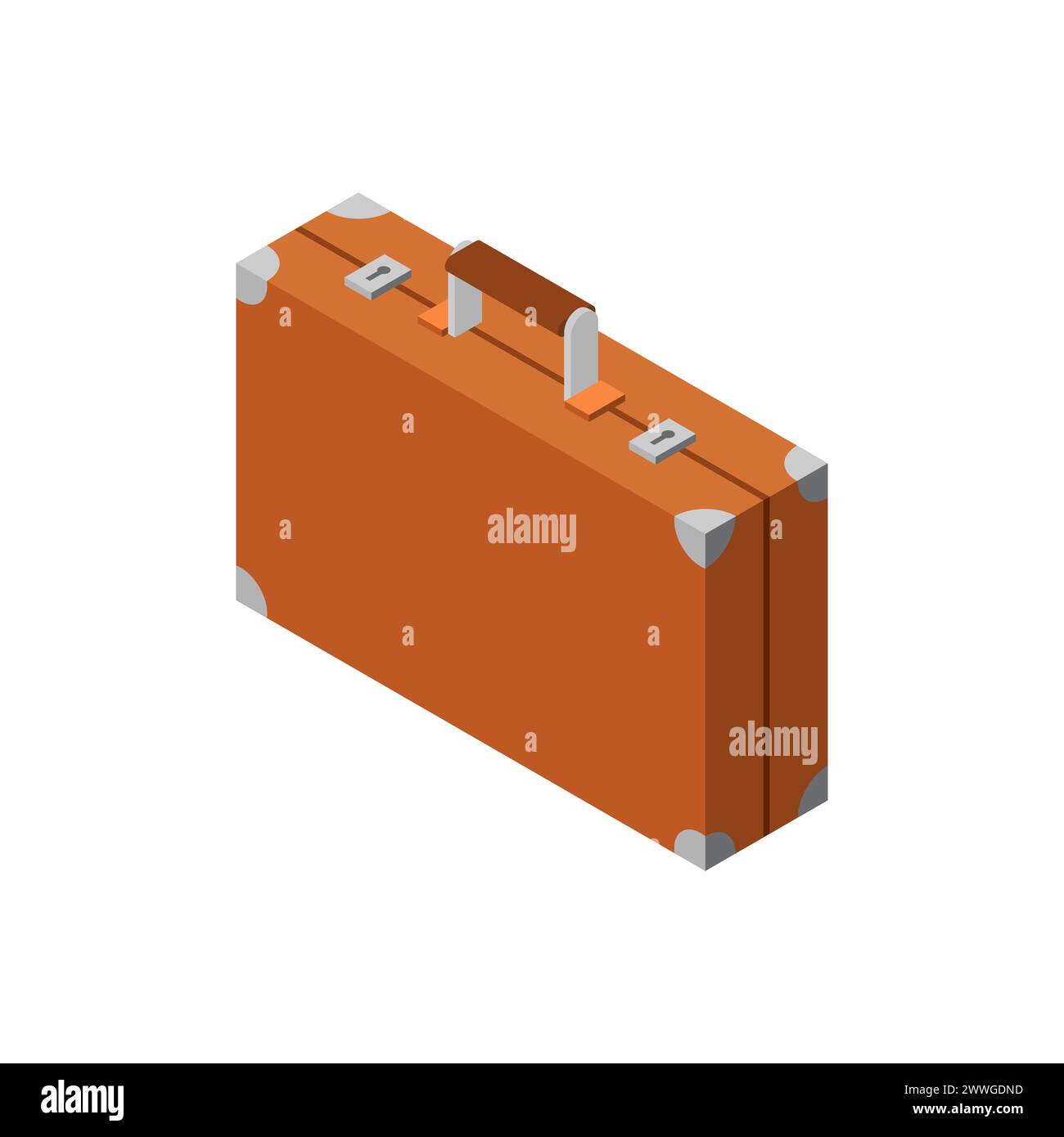 Retro travel suitcase isolated. Leather vintage travel suitcase Stock ...