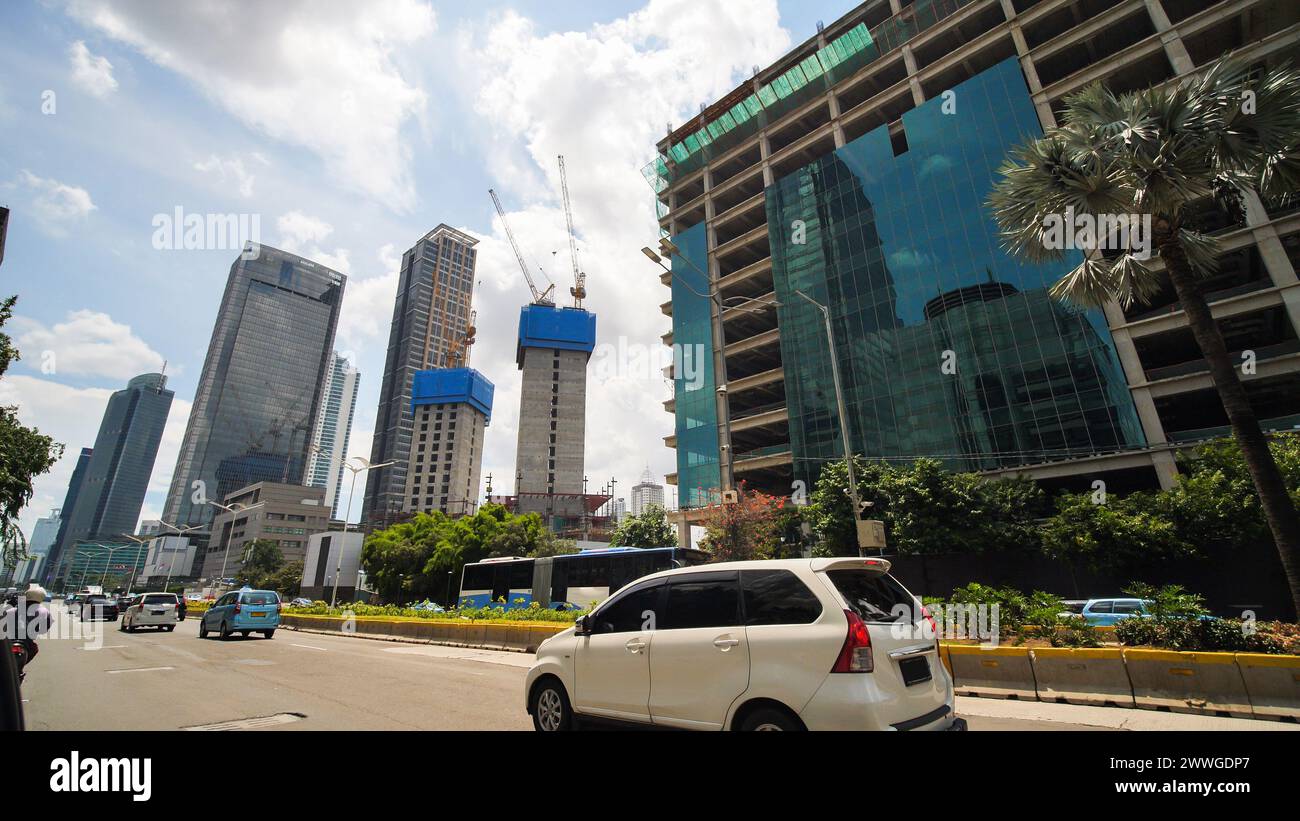 Traffic on the streets of Jakarta, the capital of Indonesia Stock Photo ...