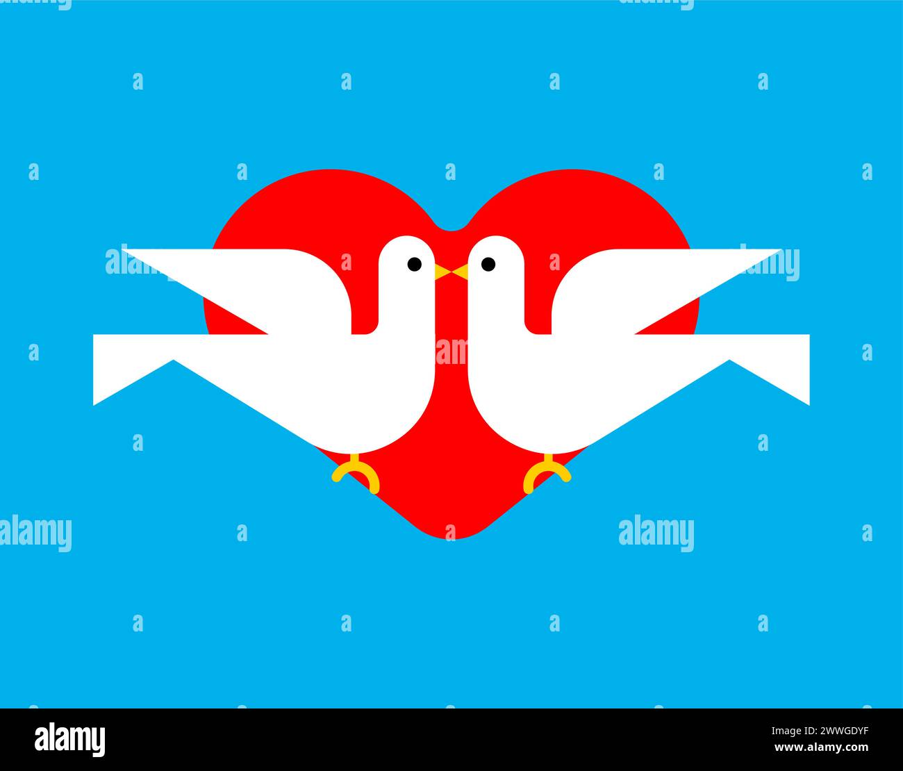 Dove and heart symbol of love sign Stock Vector Image & Art - Alamy