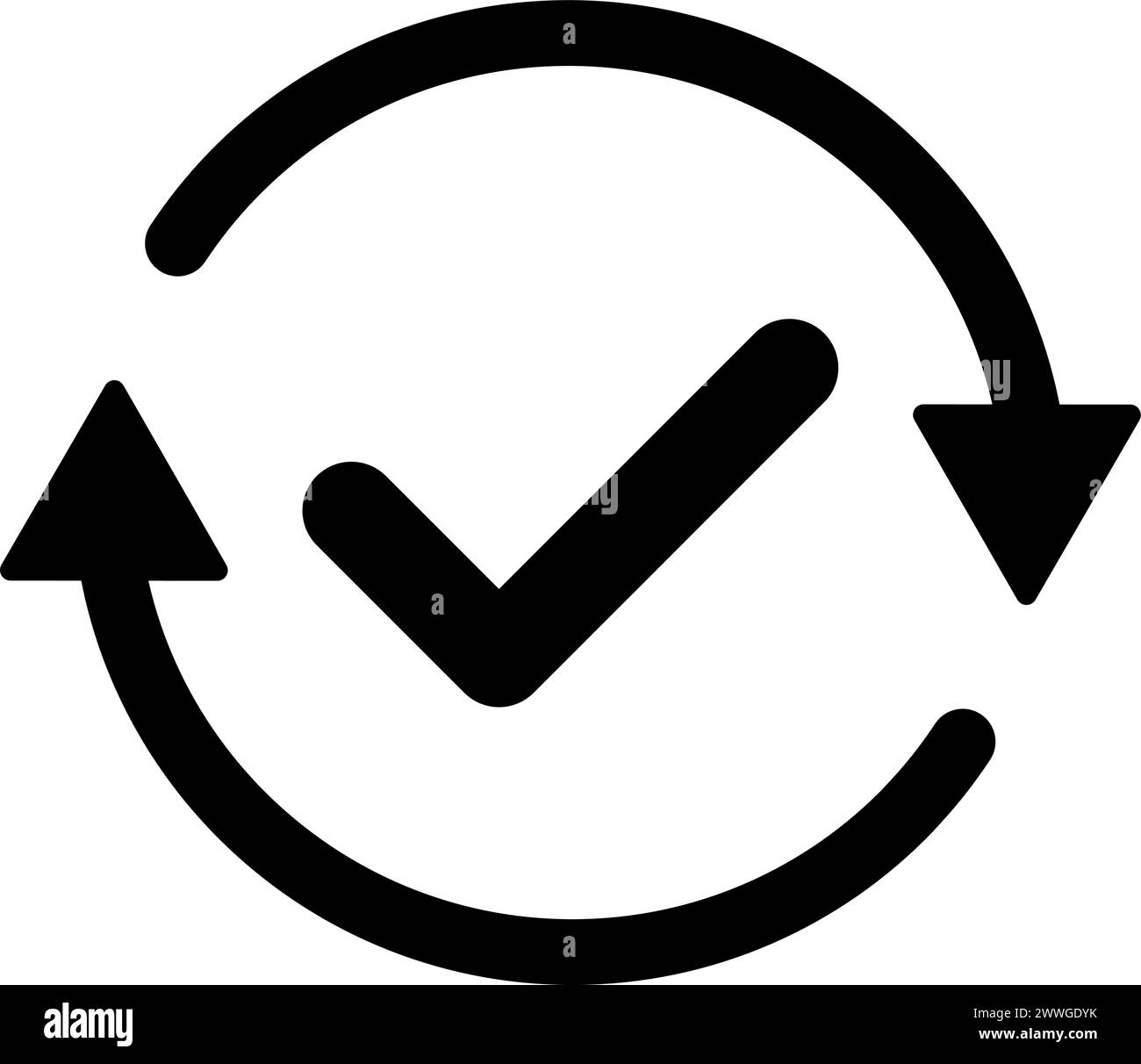 Checkmark icon for web template design as concept of continuous Stock ...