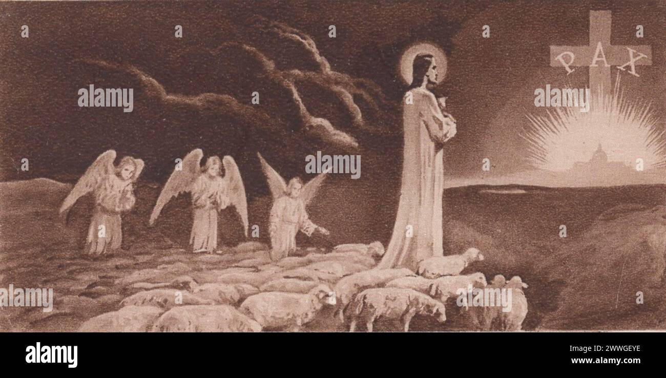 vintage holy card Jesus with sheep1890s- / The Good Shepherd / Lamb ...