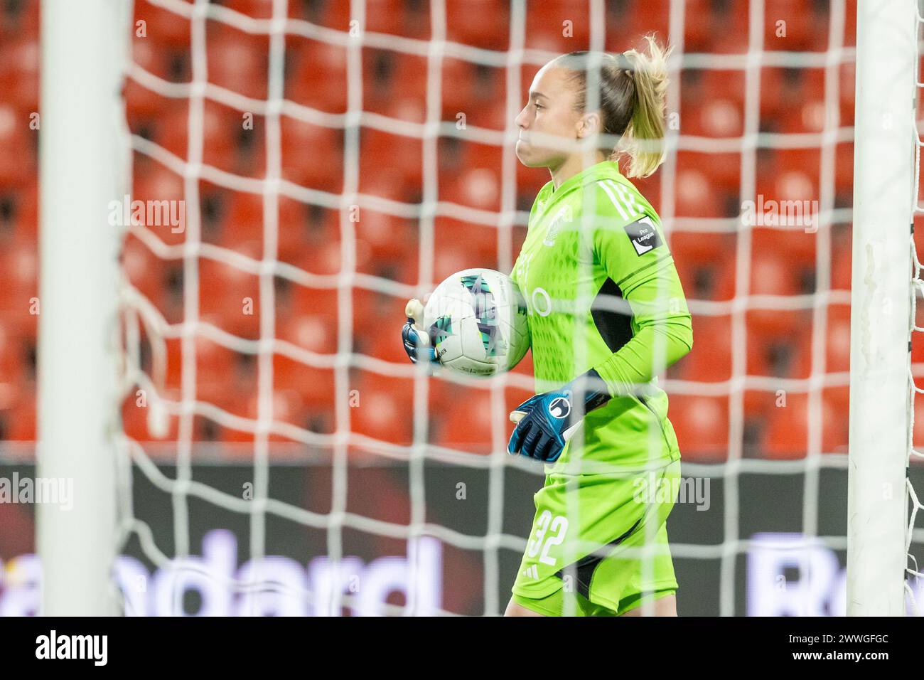 Liege, Belgium. 23rd Mar, 2024. goalkeeper Lise Musique (32) of ...
