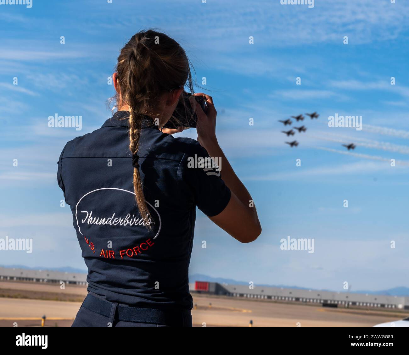An Airman assigned to the U.S. Air Force Demonstration team, the ...
