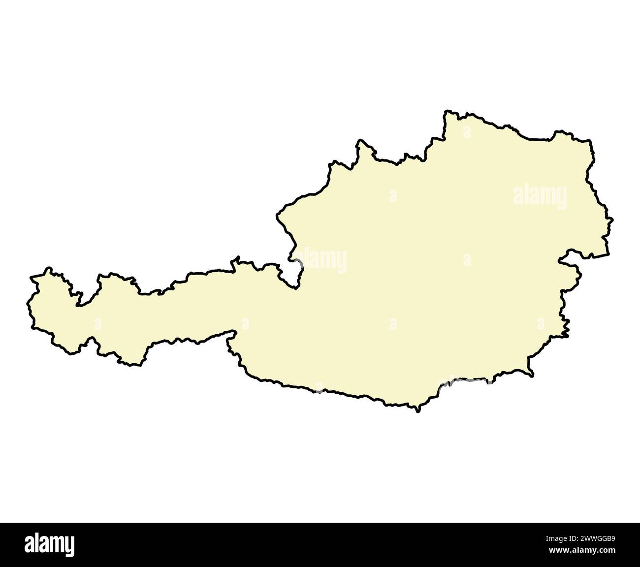 Austria map symbol shape, travel web flat concept icon symbol vector ...