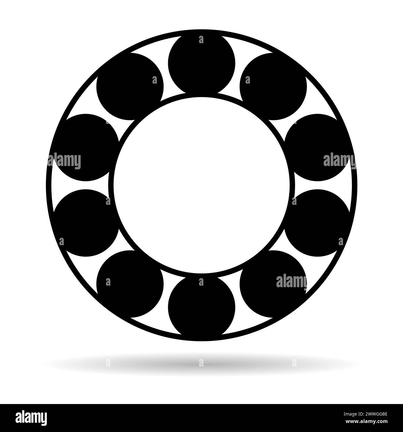 Bearing wheel shadow icon, rolling ball sign, flat web design vector ...