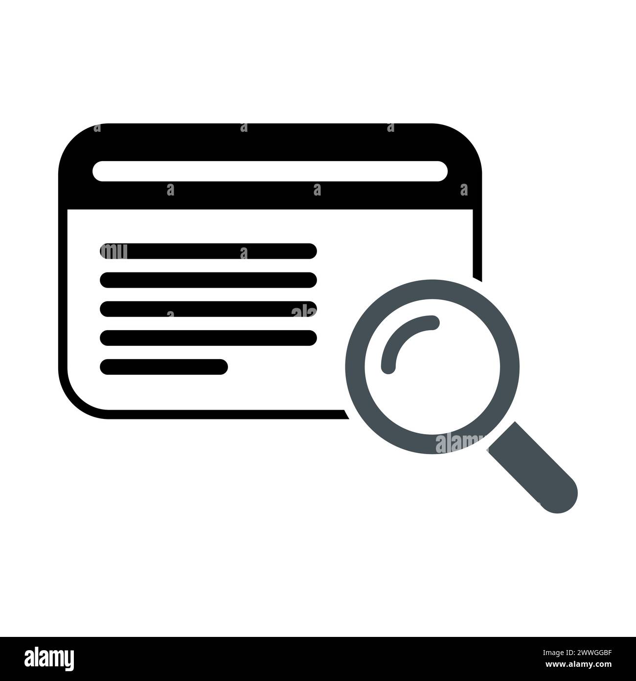 Search result icon, research data report sign, control analysis symbol ...