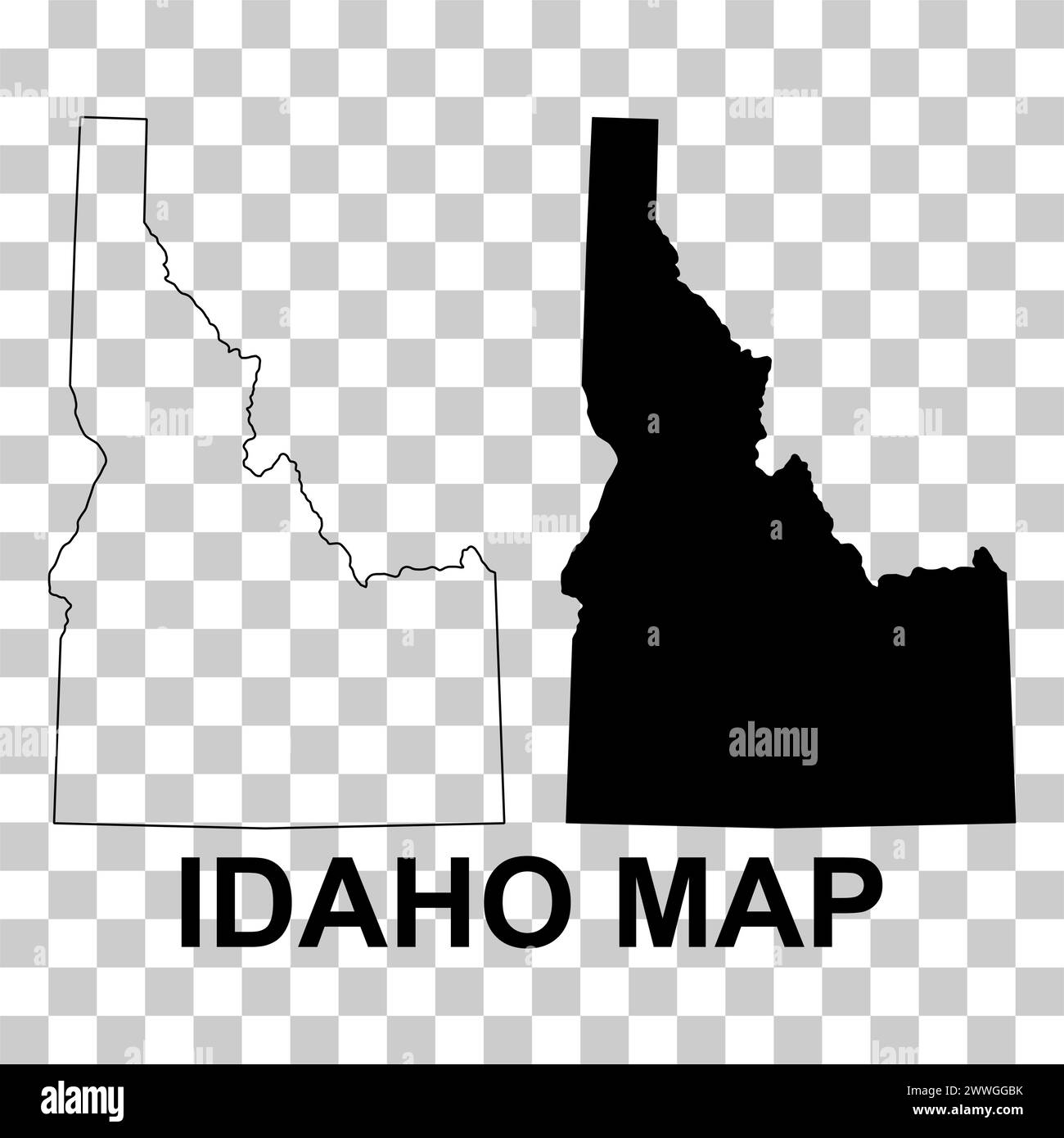Set of Idaho map, united states of america. Flat concept icon vector ...