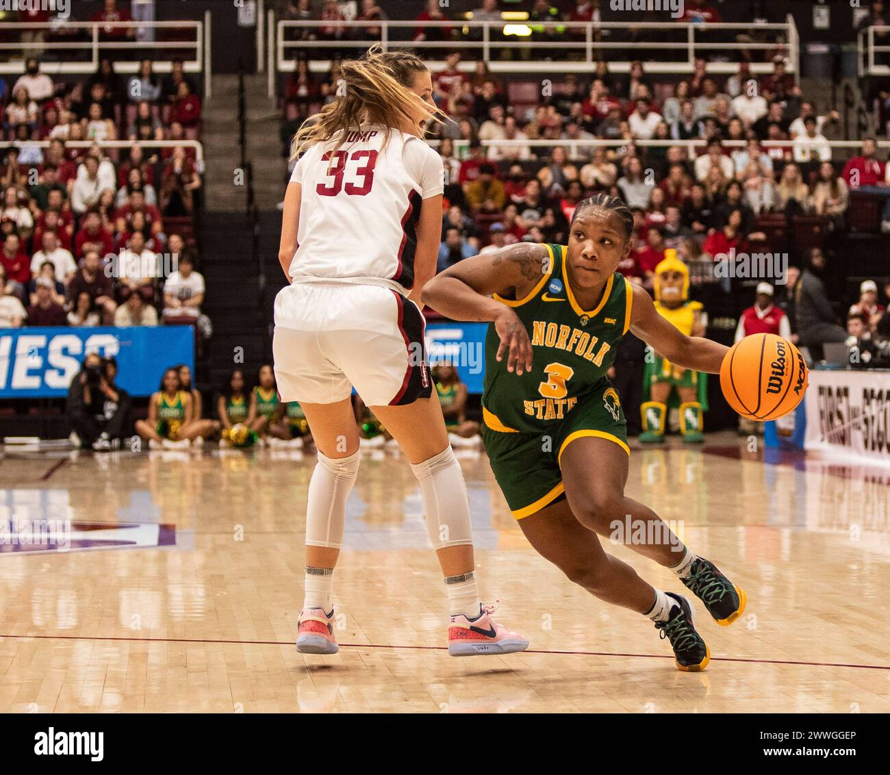 Palo Alto, CA, USA. 22nd Mar, 2024. A. Norfolk State guard Diamond ...