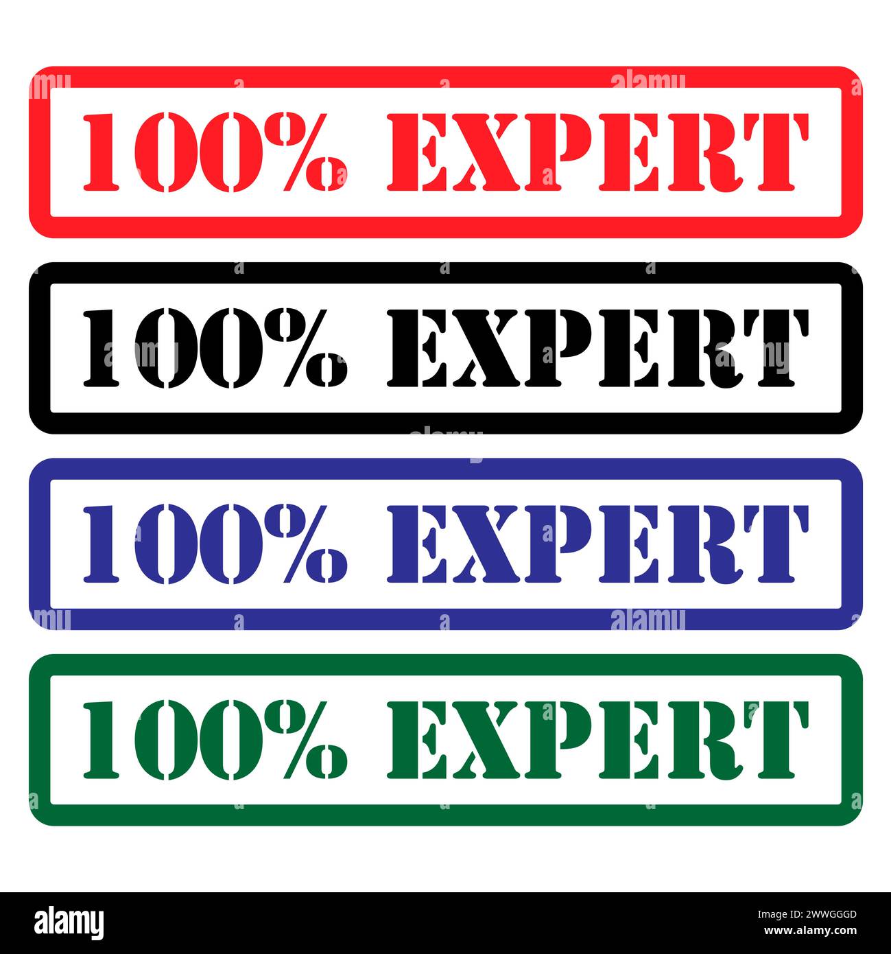 Set of Expert 100% stamp symbol, label sticker sign button, text banner ...