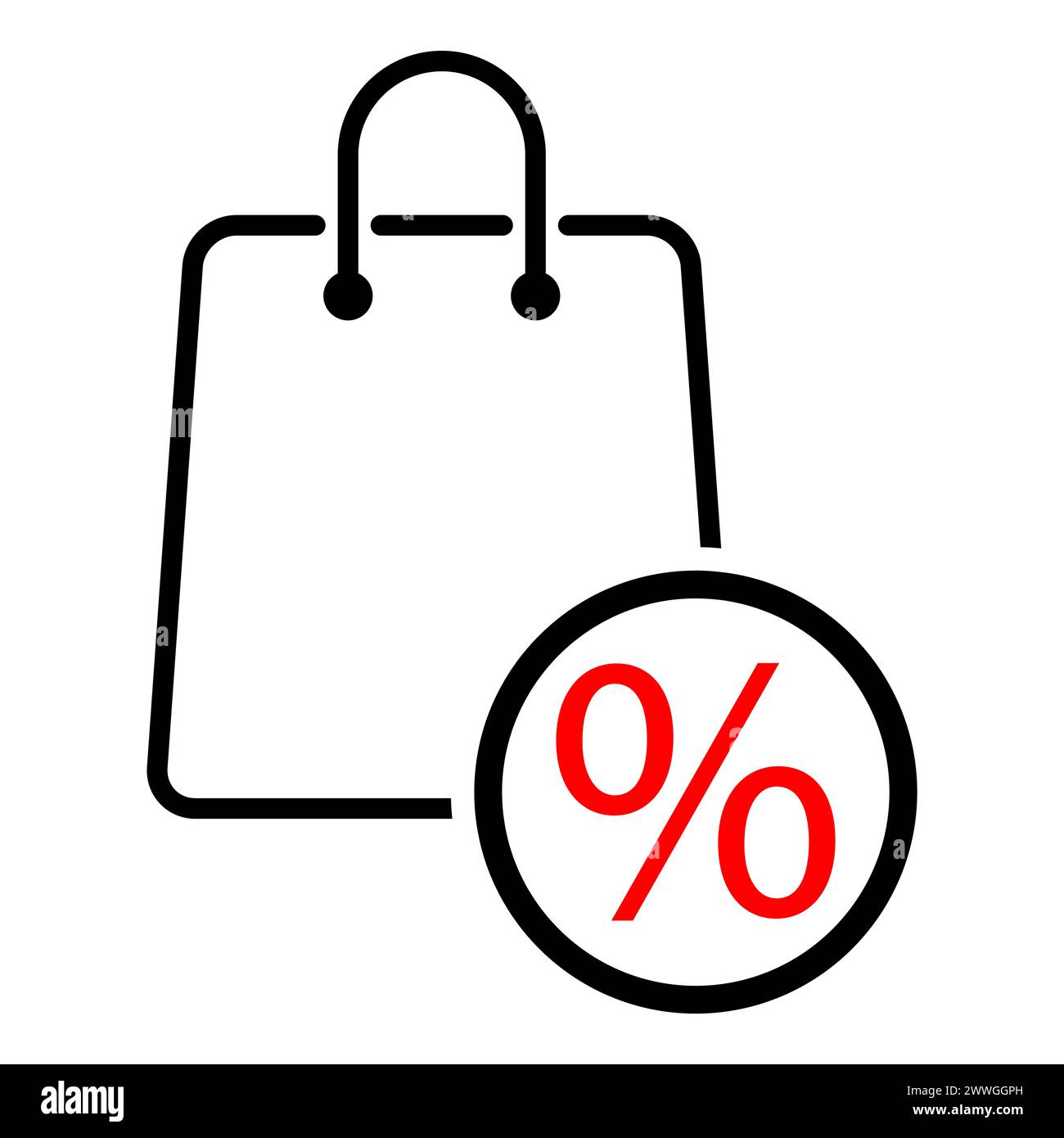 Shopping bag line icon, supermarket paper plastic package sign, eco ...