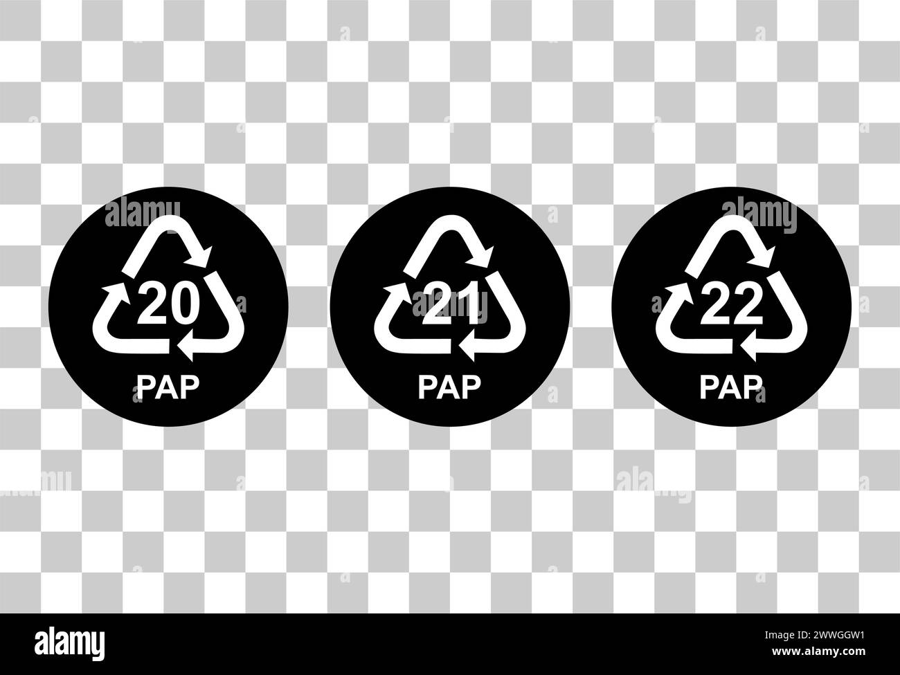 Set of Paper symbol, ecology recycling sign isolated on white ...