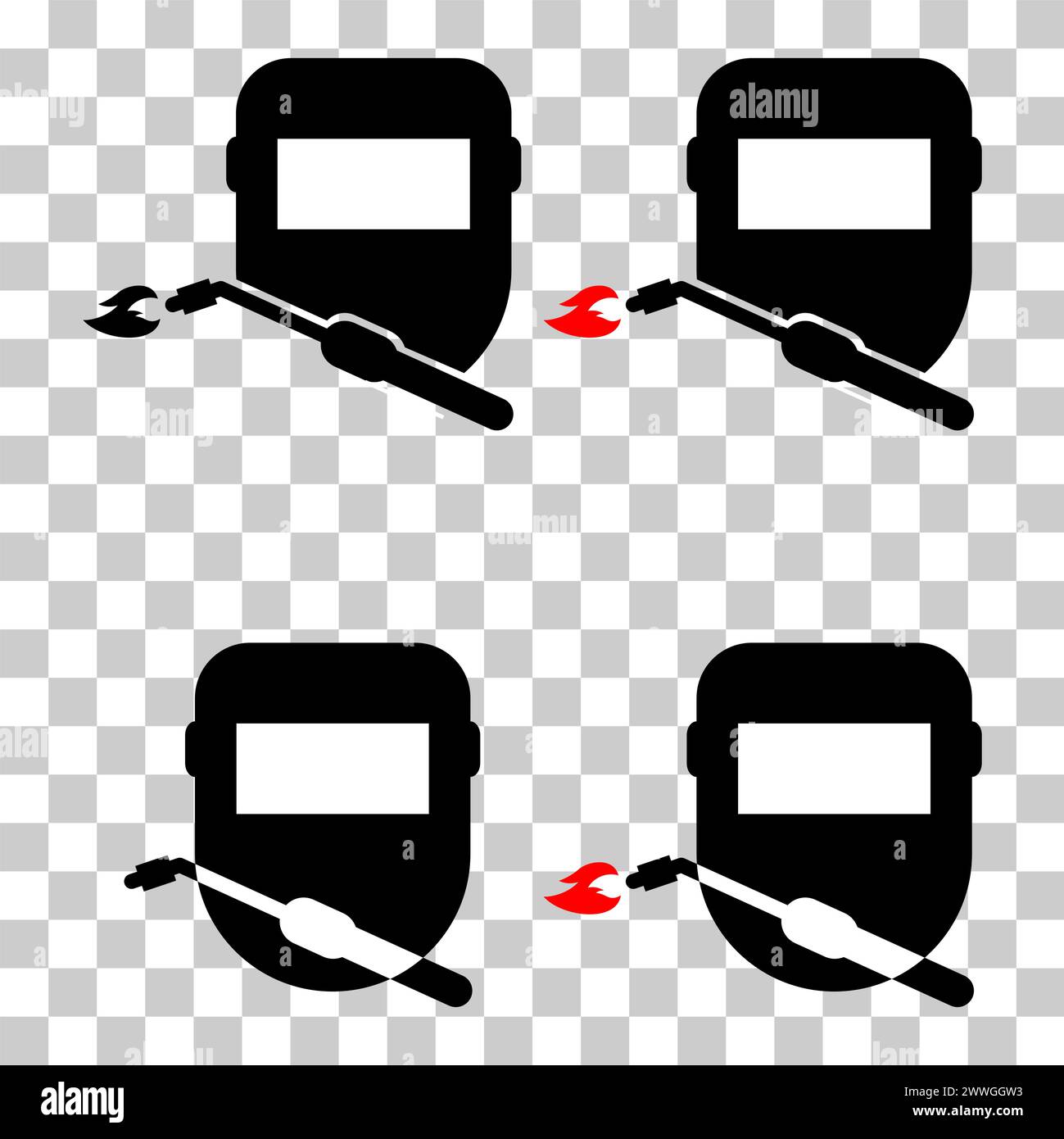 Set of Welding technology icon, metal tool equipment symbol, safe weld ...