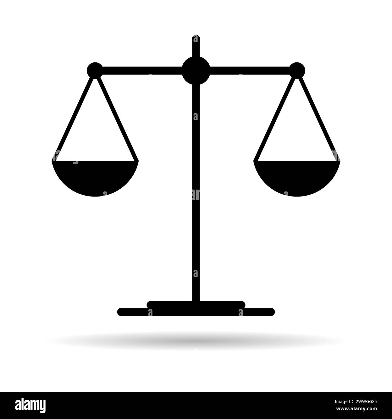 Scale equal shadow icon, lawyer crime web sign, protection balance ...