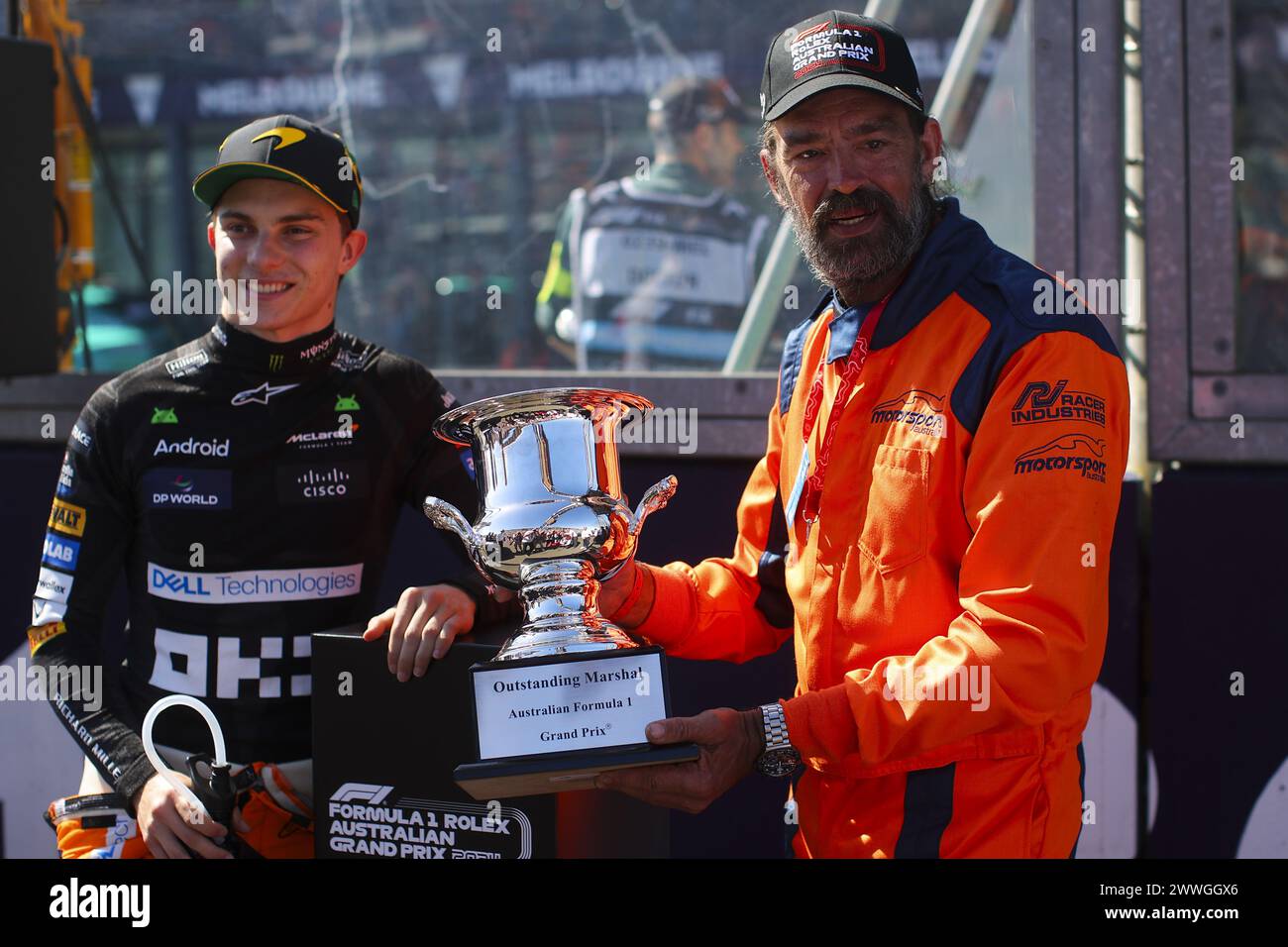 PIASTRI Oscar (aus), McLaren F1 Team MCL38, portrait marshall ...