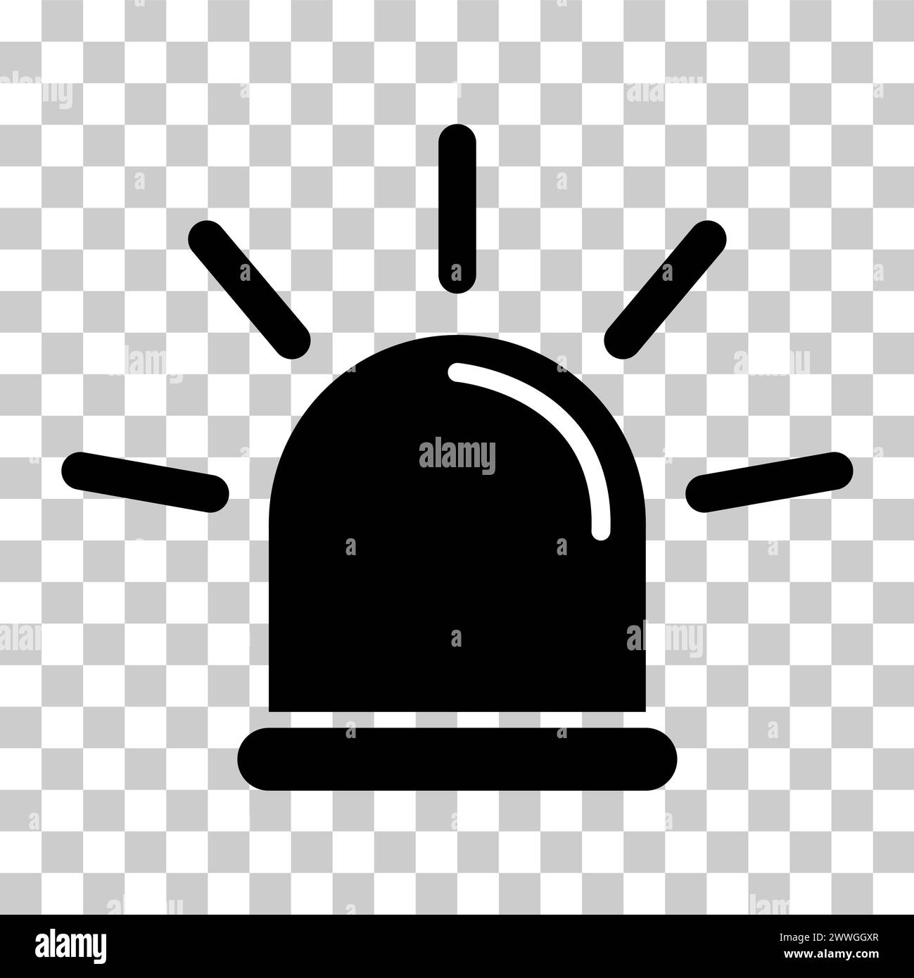 Siren fire alarm sign, signal danger light symbol, ambulance police ...