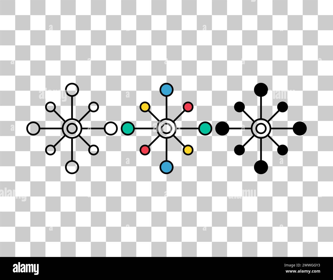 Set of Multichannel digital design icon, omnichannel flat web symbol ...