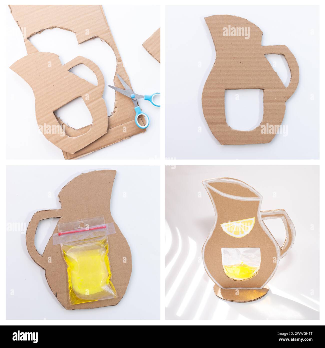 crafted paper lemonade pitcher in sunlight, summer themes Stock Photo ...