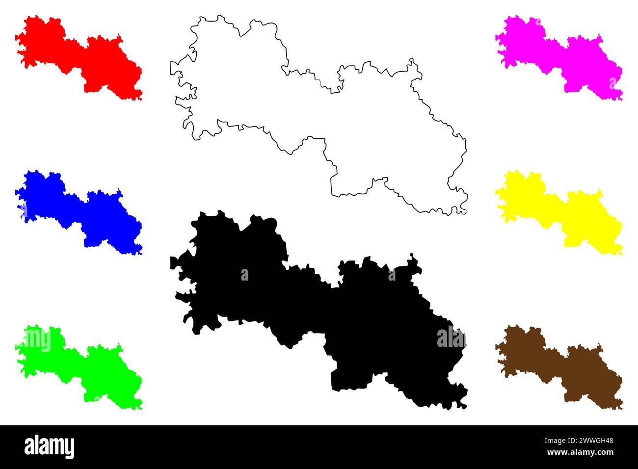 Zigong city (People's Republic of China, PRC) map vector illustration ...