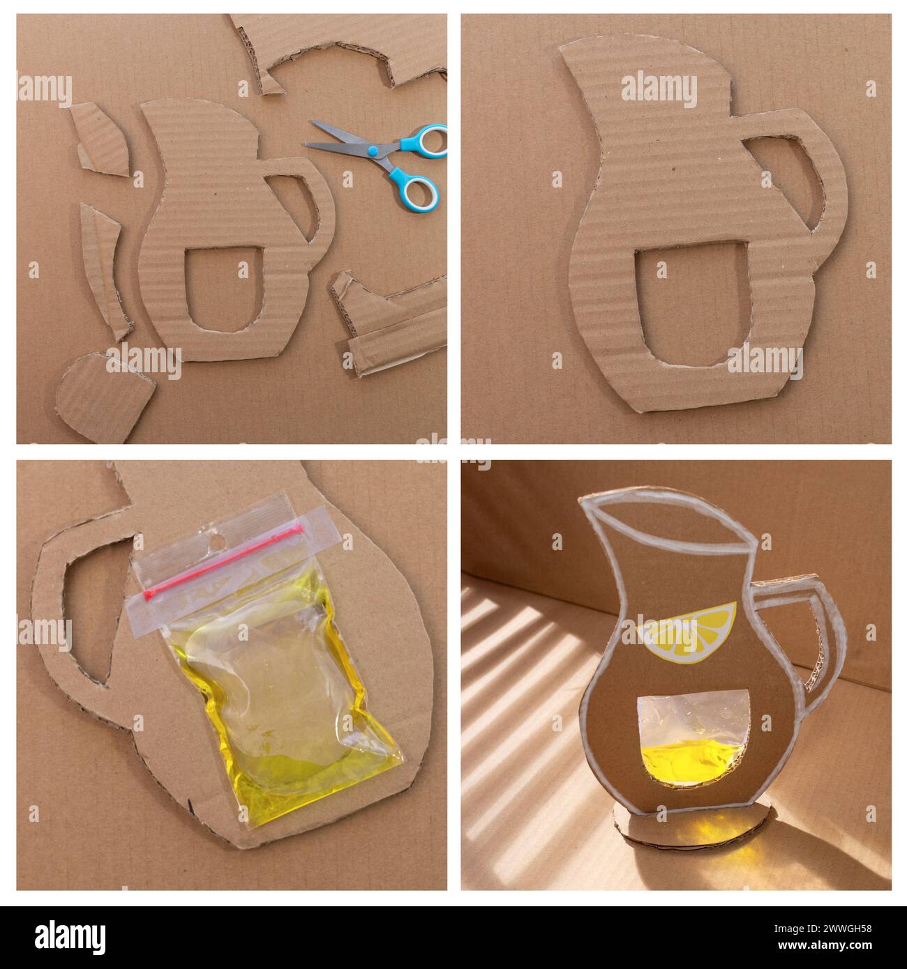 crafted paper lemonade pitcher in sunlight, summer themes Stock Photo ...