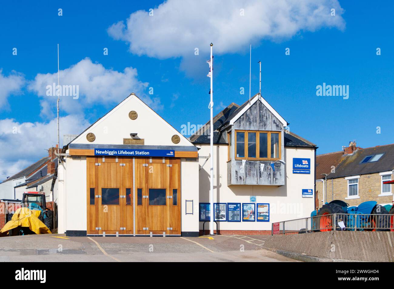 RNLI lifeboat rescue station Newbiggin by Sea, Northumberland, England ...