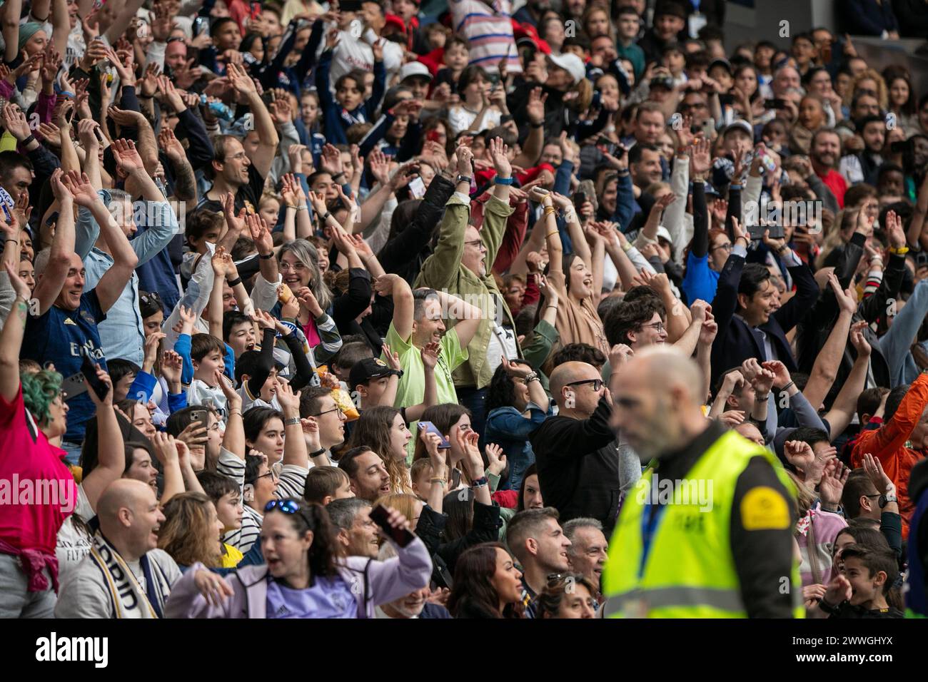 Madrid, Spain. 23rd Mar, 2024. Fans seen cheering during the Corazón ...