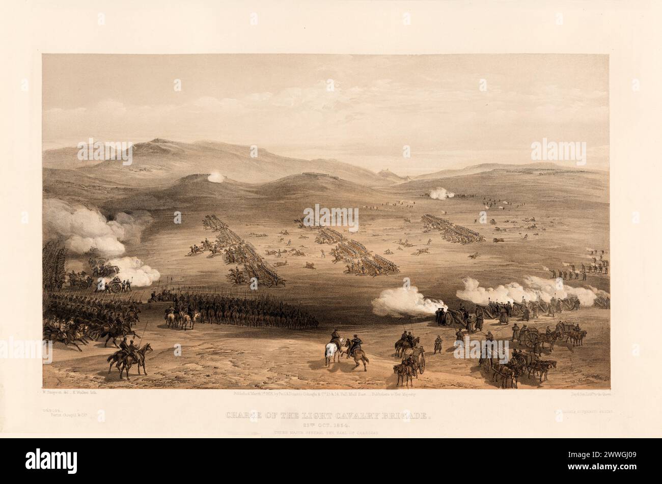 "Charge of the Light Cavalry Brigade. October 25, 1854" .Vintage ...