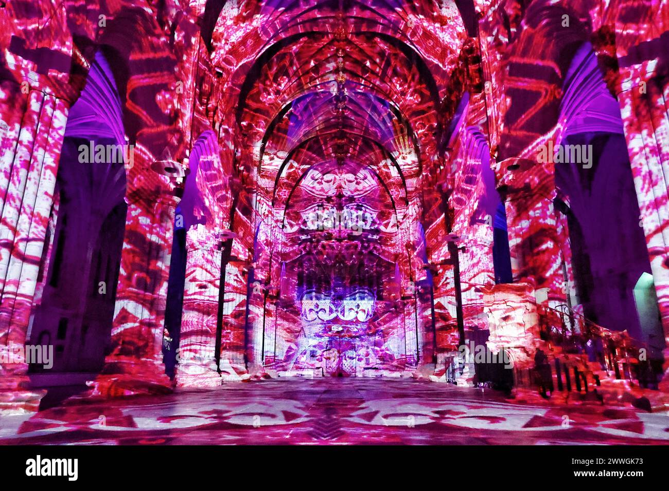 Exeter, Devon, UK. 09th Jan, 2024. immersive sound and light show, bringing to life the ...