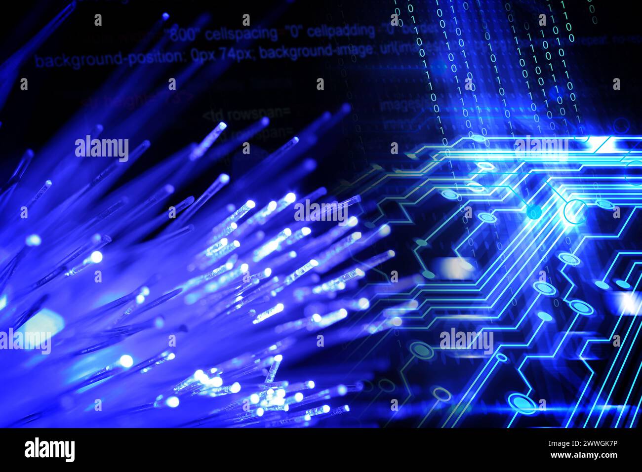 Optical fiber strands, circuit board and digital codes, multiple ...