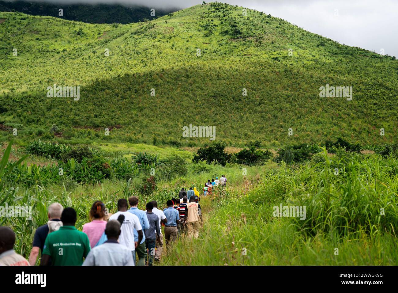 People from the village of Manduwasa in the Machinga region of Malawi ...