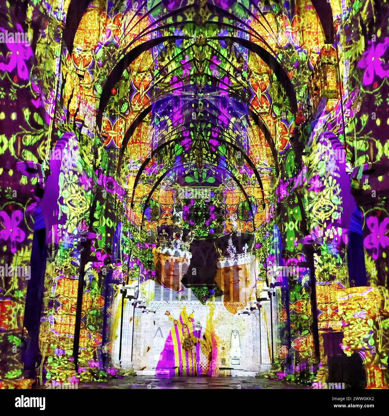 Exeter, Devon, UK. 09th Jan, 2024. immersive sound and light show, bringing to life the ...
